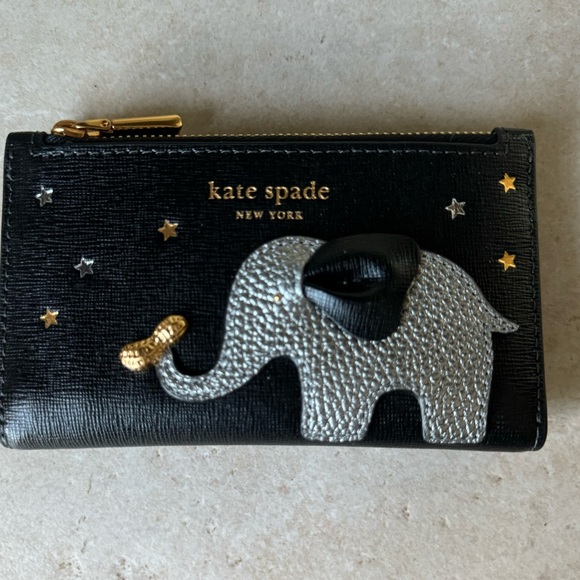kate spade | Bags | Kate Spade Ellie Embellished Elephant Slim Bifold ...